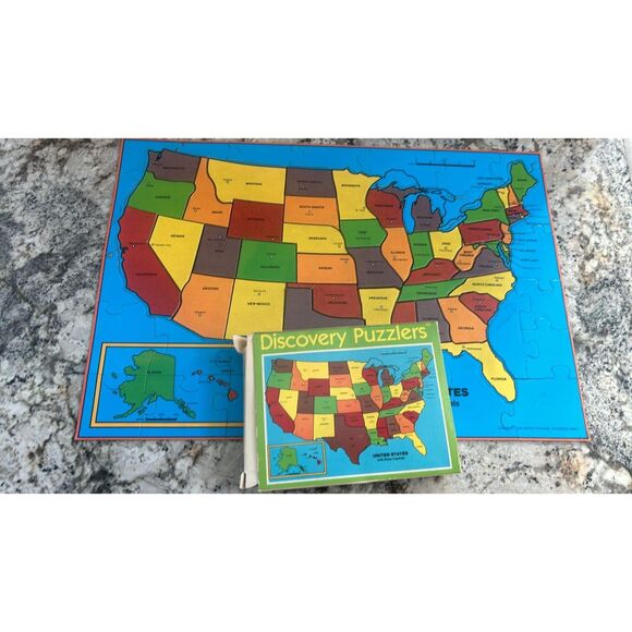 Toys | Vintage 1981 Discovery Puzzler States And Capitals Jigsaw Puzzle ...